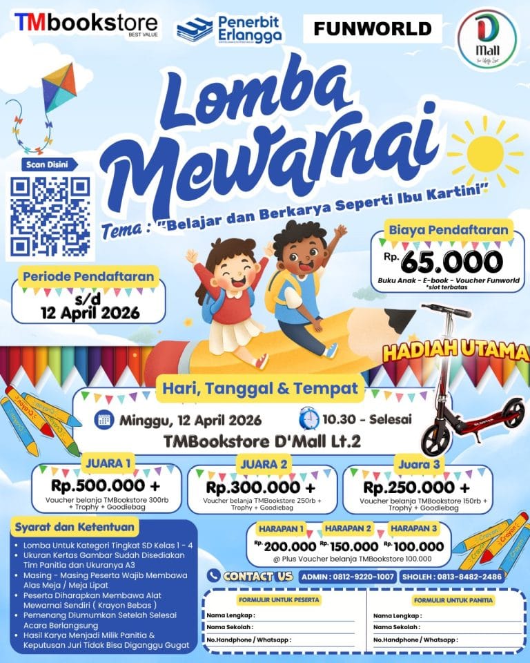 Sambut Hari Kartini, TMbookstore D'Mall Depok Gelar Lomba Mewarnai ...